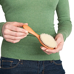 Redecker Baby Hairbrush with Goat Hair Bristles and Oiled Pearwood Handle, 6-1/2-Inches