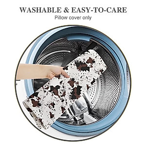 Cow Print Body Pillow Cover Western Cow White Brown Cowhide Printed Long Pillow Case Protector with Zipper Decorative Soft Large Pillow Cases Covers Cushion for Beding,Couch,Sofa,Home Gift 20"x54"