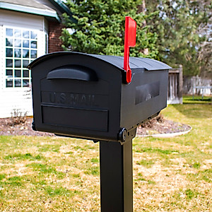 ARCHITECTURAL MAILBOXES Patriot Large Capacity, Plastic Post Mount Mailbox, Black