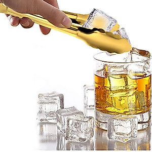 4 Pack Gold Serving Tongs XEVOM Gold Buffet Tongs Serving Utensils Salad Tongs Stainless Steel Gold Plated Buffet Serving Tongs,9 Inch