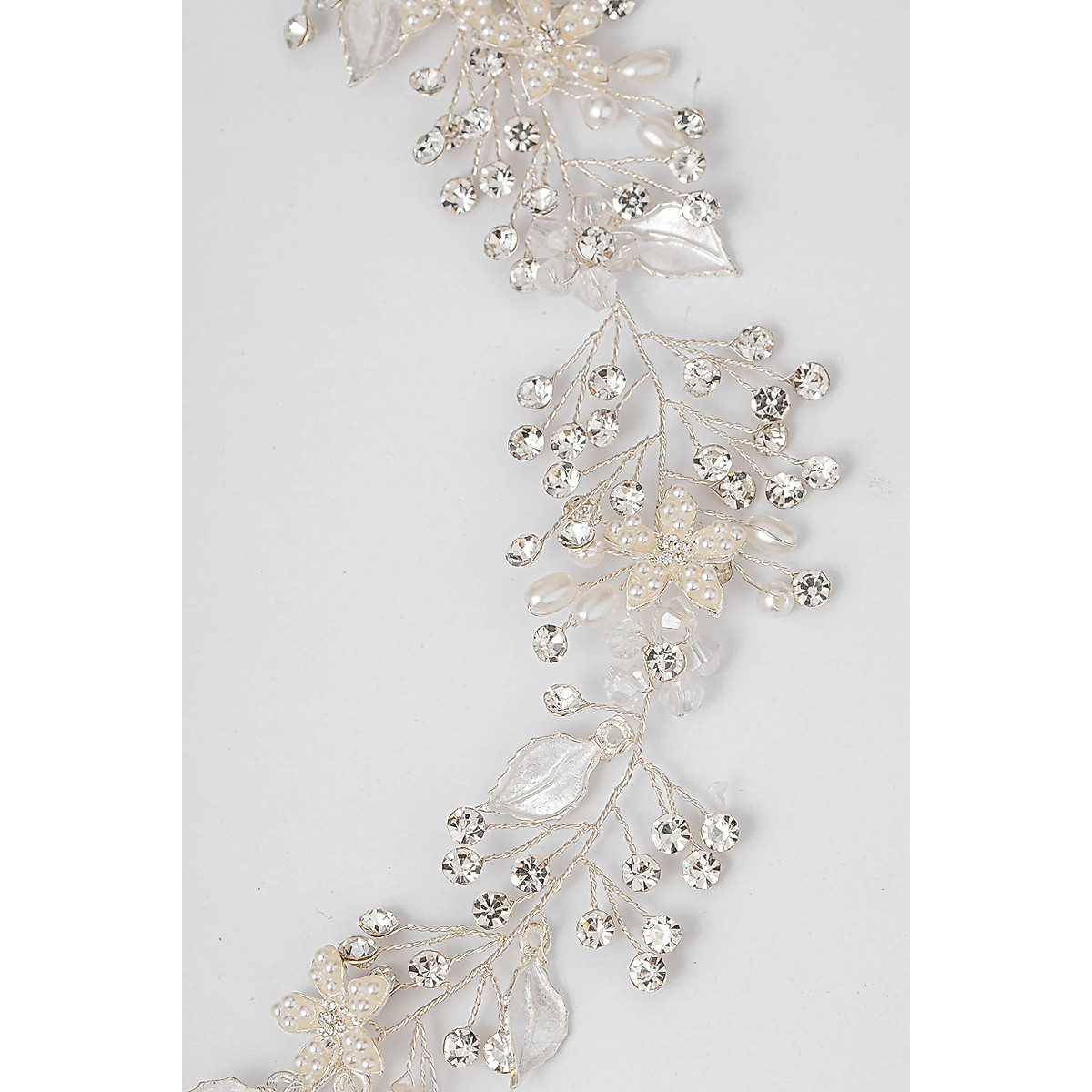 Coucoland Flower Girl Fairy Headpiece - First Communion Crystal Crown Tiara Hair Piece Baby Breath Headband for Wedding Brides Bridal Hair Accessories