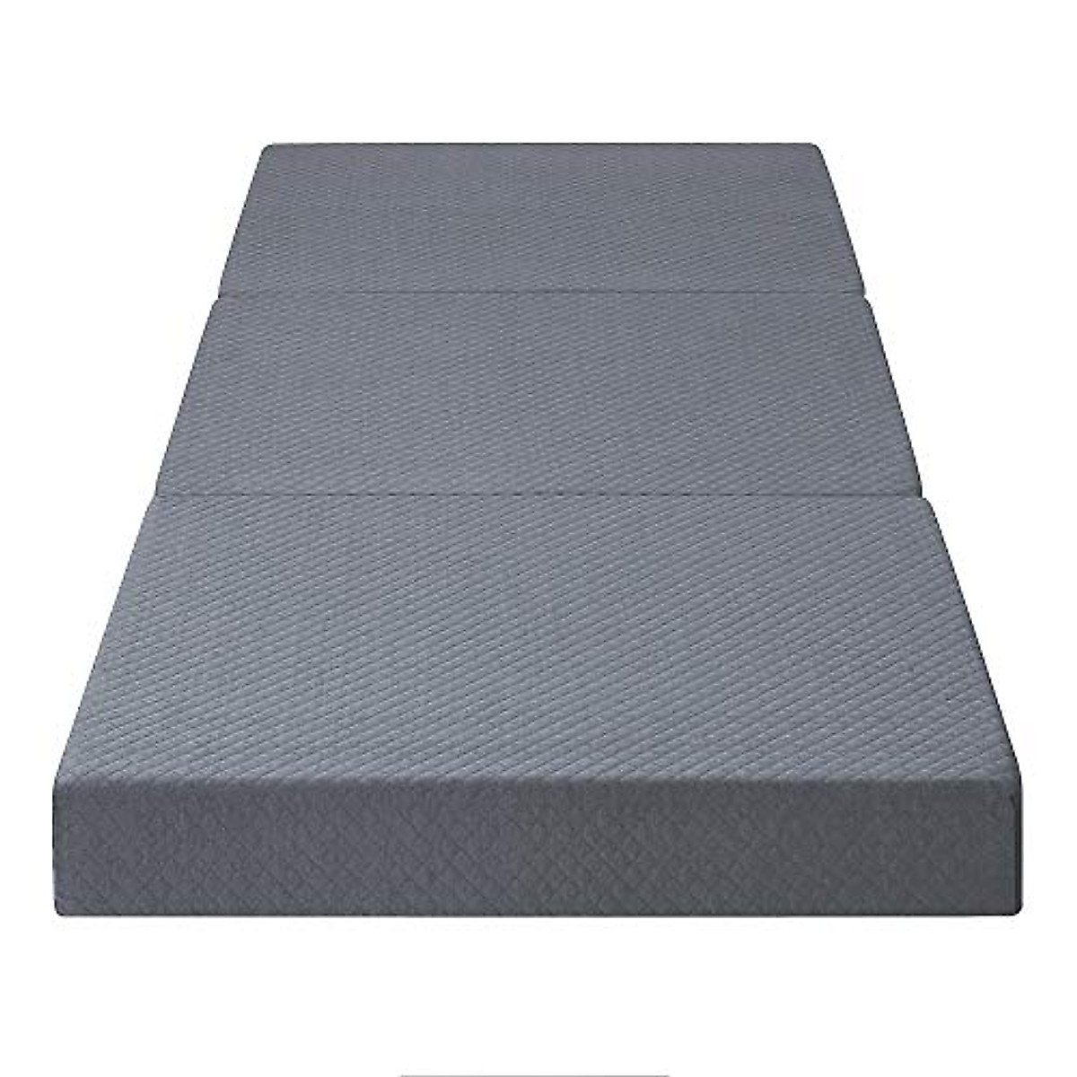Sleeplace Multi Layer Tri-Folding Memory Foam Topper, Single, Blue-grey