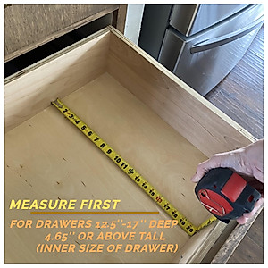 Fabsome Dresser Drawer Organizers 6 Pack, 4.65'' High Adjustable from 12.5-17‘’ Bamboo Drawer Dividers for Clothing Baby Clothes, Wooden Separators for Dresser Nursery Organization with Soft Foam Ends