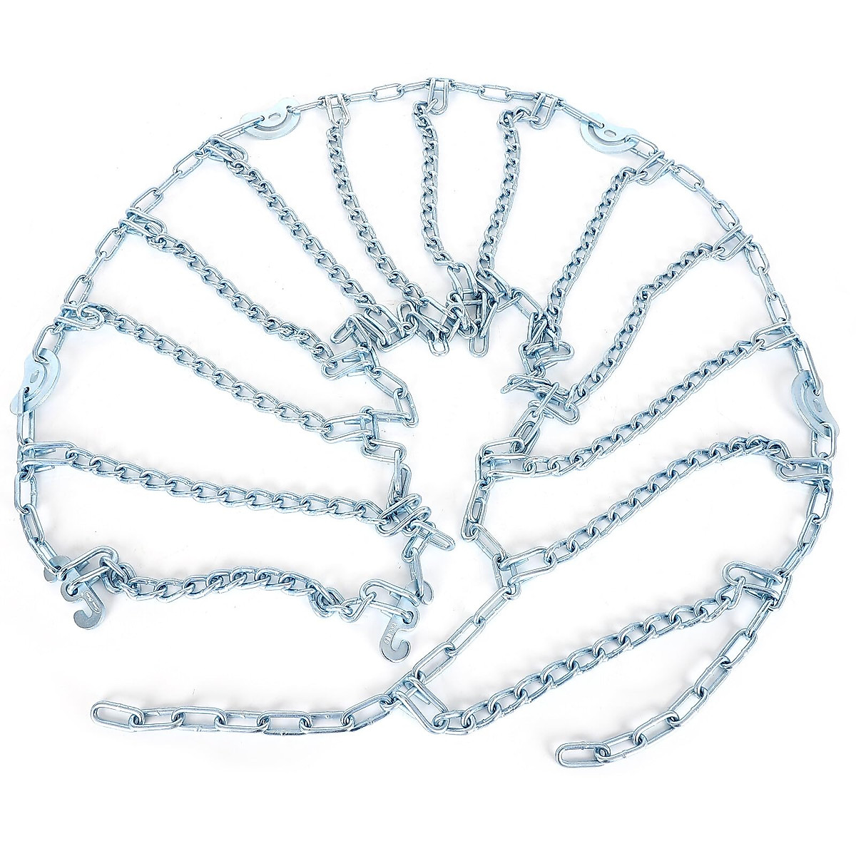 SCITOO QG2228CAM Snow Chains for Car Pickup Trucks SUV,Universal Emergency Tire Traction Chain,Anti-Skid Thickening Tire Chains Width 225 235 245 255 265 275 285 295(15" 16" 17" 18" 19" 20")- Set of 2