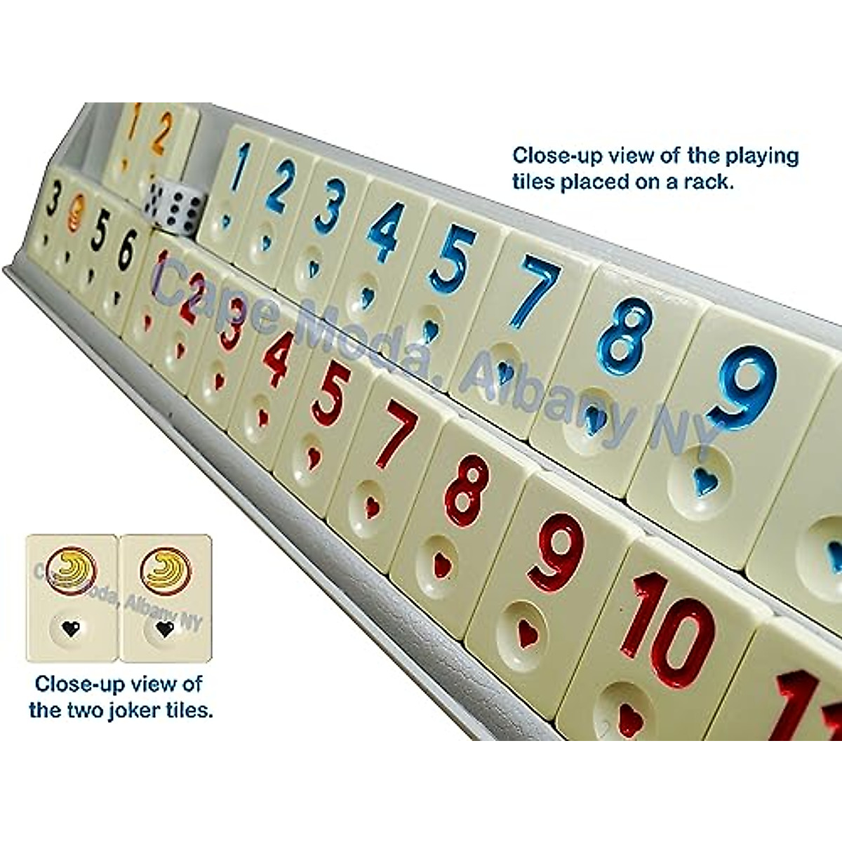 Cape Moda Large Turkish Plastic Rummy Okey Set Bundle, Classic Turkish Design Made in Istanbul, and Inspected by Cape Moda in Albany NY (Plastic Rummy Set, Large)