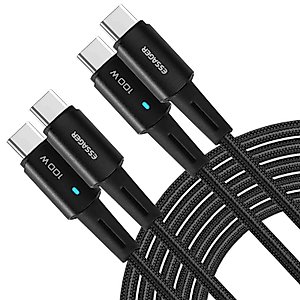 UrbanX USB C to USB C Cable 6.6ft 100W, 2Pack, USB 2.0 Type C Charging Cable Fast Charge for Microsoft Surface Duo 2, iPad Pro 2020, iPad Air 4,Pixel, Switch, LG, and More (Black)