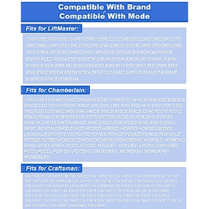 Universal Fingerprint Garage Door Keypad Fit for Liftmaster Chamberlain Craftsman Opener Unlock with Fingerprint Control Multiple Doors Replace 877max G940EV-P2 877Lm Wireless Keyless White