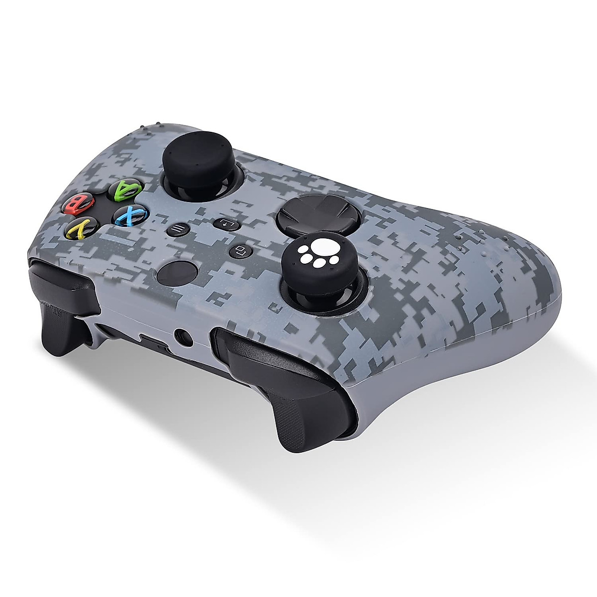 G-STORY 2PCS Camo Silicone Cover Skin for Xbox Series X Series S Controller, Anti-Alip Soft Rubber Case Protector for Xbox Series X Series S Controller with 8 Black Thumb Grip Caps