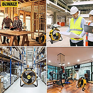 DEWALT Industrial Floor Fan, 18 Inch Drum Fan, 3-Speed Heavy Duty Air Circulator with Adjustable Tilt, Model: DXF1840 , Yellow