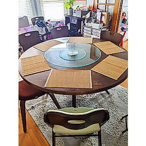 Glass Turntable Lazy Susan, 20in/50cm Round Rotating Tray Tabletop Serving Plate For Kitchen Dining Table, 60cm/24in Anti-tilt Silent Swivel Tray 8mm Thick (Size : 50cm/20Inch)