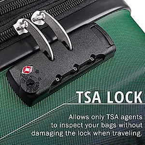 Merax Luggage Sets 2 piece Carry on Luggage Suitcase Sets of 2, Hard Case Luggage Expandable with Spinner Wheels (Green 2-Piece (20/28))