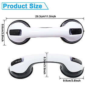 Consss Shower Grab Bars for Seniors, 250BL Shower Handles for Elderly Suction, Safety Heavy Bathtubs Grab Bars 2PCS Handicap Grab Bars Support for Bathroom/Showers/Toilet