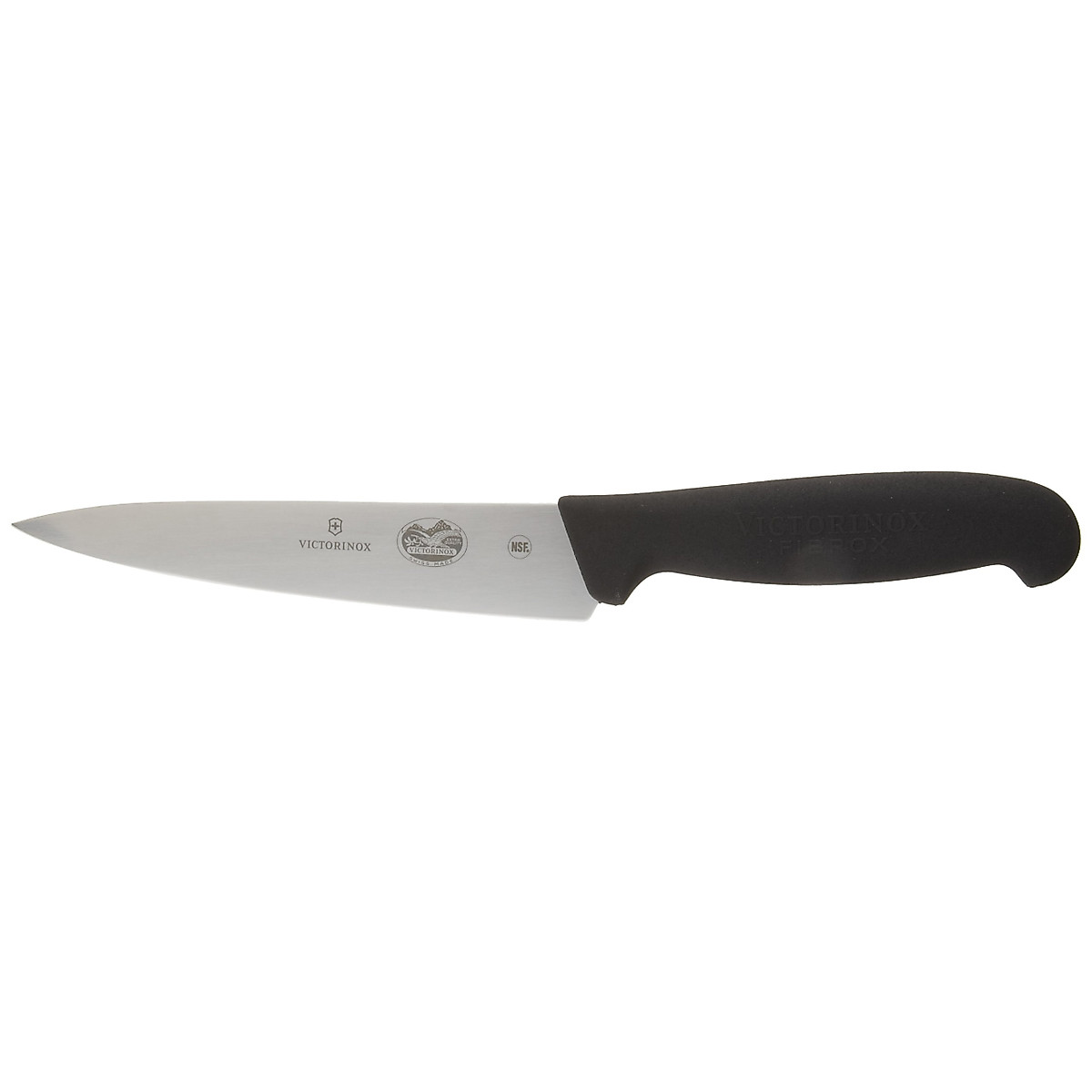 Forschner/Victorinox Chef's Knife, 6 in Straight, 1 1/4 in Wide at Black Fibrox Handle Model 40570 (Replacement for 88570)