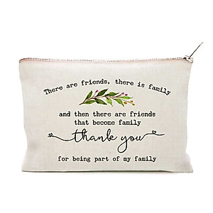 Friends That Are Family, Makeup Bag, Friend Cosmetic Bag Gift, Best Friend Gift, Thank You For Being Part Of My Family, Sister Gift, Makeup Case Gift