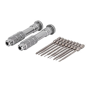 Slotted Screwdriver Set, Screwdriver Set High Strength with 9 Bits 2 Handles for Electronics Maintenance