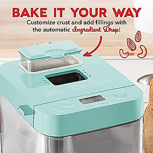 XMANX Stainless Steel Bread Maker, Up to 1.5 lbs Bread, Programmable, 12 Settings + Gluten Free and Automatic Stuffing Dispenser