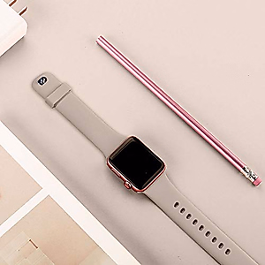 NUKELOLO Sport Band Compatible with Apple Watch Bands 41mm 40mm 38mm, Soft Silicone Replacement Strap Compatible for iWatch SeriesSE 7 6 5 4 3 2 1 Women Men [38/40/41mm Size in Stone Color]