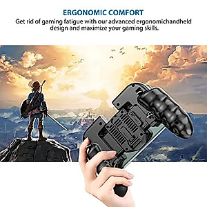 Mobile Game Controller with Cooling Fan/Phone Holder, Phone Gamepad Fits For PUBG/Fortnite/Call of Duty, For Tomoda L1R1 Mobile Triggers For 4.7”-6.5” iOS Android Phones