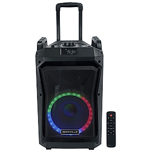 Rockville RockNGo 800 10" Portable Wireless Bluetooth Speaker w/LED/Wheels/Loud!, Black