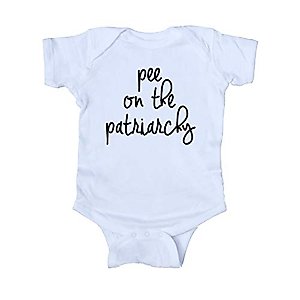 Pee On The Patriarchy Baby Girl Onesie Feminism White