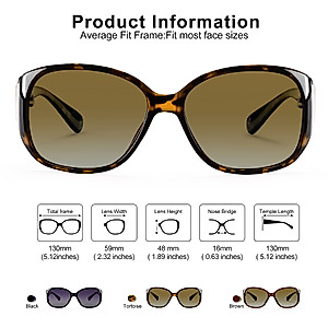 EYEGUARD Polarized Sunglasses for Women Retro Vintage Driving Sun glasses UV400 Protection