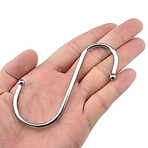 LQJ PRO S Closet Scrach 16 Pack Heavy Duty Length 3 15/16" Metal Rustproof Sturdy Versatile Hooks for, Hanging Jeans Pots Pans Kitchen Utensils from Wire Shelving or Pot Rack, Silver