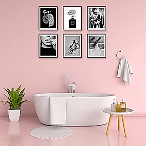 HoozGee Fashion Wall Art Prints Bathroom Wall Decor Silver Grey Glam Tissue Canvas Posters Pictures Photos Bathroom Artwork Wall Black and White Modern Women Funny Bathroom (8"x10" UNFRAMED)