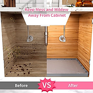 Sdpeia Under Sink Mat for [22" x 14"] Cabinet, Upgraded Silicone Waterproof Mat Kitchen Cabinet Liner Cabinet Protector Kitchen Organizers and Storage