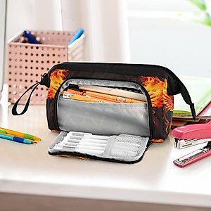 Joko Ivery Fire Phoenix Bird S Big Capacity Pencil Case Pouch Pen Bag for Adults Teen Boys Girls Stationery Box Organizer with Zipper Compartments Pencil Box for Students School Office College