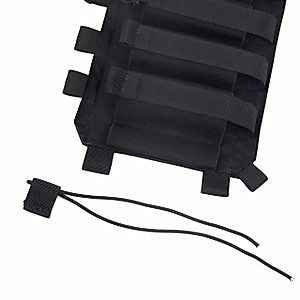 OneTigris SMG Magazine Pouch with Hook Backing Tactical Placard for MP5 MP7 Magazines with Elastic Retention Straps Black