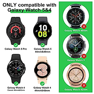 TECKMICO 10PCS Compatible with Samsung Galaxy Watch 5 band 44mm/40mm,Galaxy watch Pro 45mm,Galaxy 4 44mm/40mm, Classic 46mm/42mm,No Gap design replacement bands for galaxy Men,Women (Color01)
