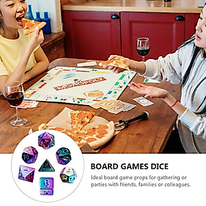 NUOBESTY 7pcs Polyhedral Dice Set Tabletop Roleplaying RPG Gaming Novelty Accessories for Role Playing Game Math Teaching