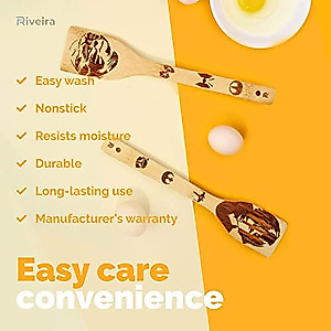 Riveira Star War Gifts Home Decor Wooden Spoons For Cooking Utensils Set 6-piece Starwars Gifts Kitchen Utensils Spatulas For Nonstick Cookware Gift House Warming Presents Fun Finds For Men And Women
