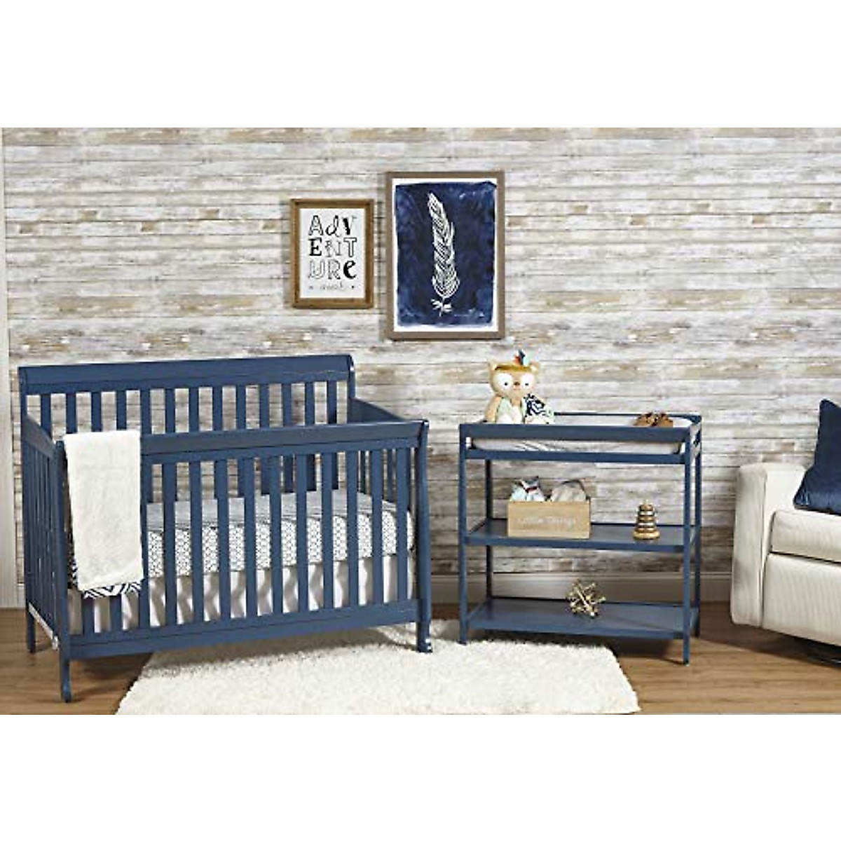 Suite Bebe Riley 4-in-1 Convertible Crib, Navy Blue