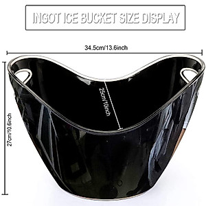 Raincol Ice Bucket Black Acrylic 8 Liter Plastic Tub For Drinks and Parties, Food Grade, Holds 5 Full-Sized Bottles and Ice