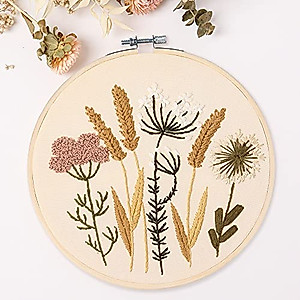 REEWISLY Embroidery Kit for Beginners 4 Sets, Hand DIY Cross Stitch Kits,4 pcs Embroidery Hoop,4 pcs Plants Flowers Embroidery Patterns and Threads,Easy for The Embroidery Beginners to Learn…