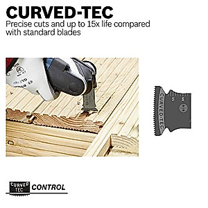 BOSCH OSL114JF-3 3-Pack 1-1/4 In. Starlock Oscillating Multi Tool Wood Curved-Tec Bi-Metal Xtra-clean Plunge Cut Blades for Applications in Cutting Wood, Hardwood, Laminate