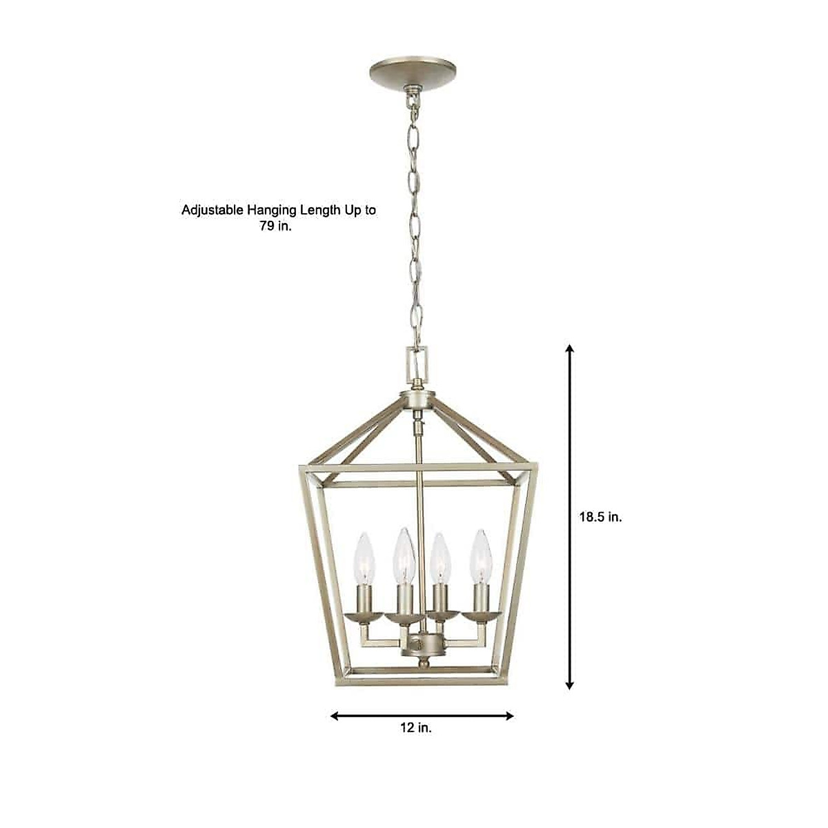 Home Decorators Collection Weyburn 4-Light Antique Silver Leaf Caged Chandelier