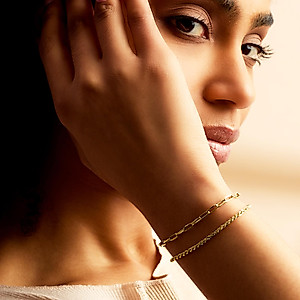 RS Pure by Ross-Simons 14kt Yellow Gold Jewelry Set: 2 Link Bracelets. 7 inches