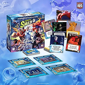 USAOPOLY Smash Up: Disney Edition | Featuring Disney Characters from Frozen, Big Hero 6, The Lion King, Aladdin, The Nightmare Before Christmas, & More | Standalone Smash Up Game