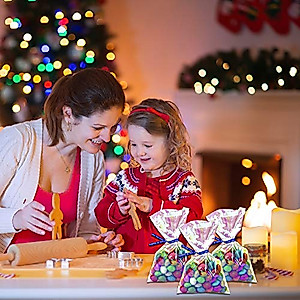 Morepack Easter Iridescent Holographic Cellophane Treat Bags,3x5 Inch Cake Pop Bags with Twist Ties, Lollipop Bags,100Pcs