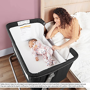 Dream On Me Waves 3-in-1 Baby Bassinet, Bedside Sleeper and -Playard, Seven Adjustable Height Position, Lightweight and Portable Bedside Bassinet, JPMA Certified