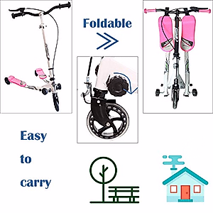 CROFULL Y Flicker Scooter for Kids, Foldable Y Fliker Swing Wiggle Scooter with Adjustable Handle, 3 Wheel Push Drifting Scooter for Boys Girls Age 3-10