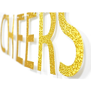 Qttier™ Cheers Y'All Gold Glitter Bunting Banner for Baby Shower Birthday Bachelorette Bridal Shower Wedding Engagement Party Decorations