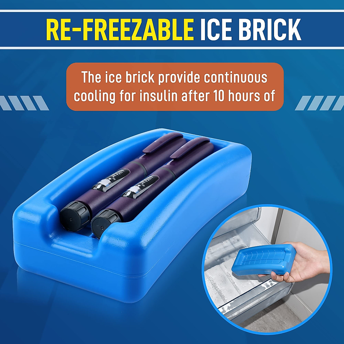 Insulin Cooler Travel Case for Diabetic Organize Medication Insulated Cooling Bag, Orange