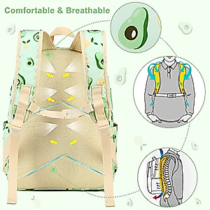 CAMTOP Backpack for Girls Kids School Backpack with Lunch Box Preschool Kindergarten BookBag Set(Avocado)