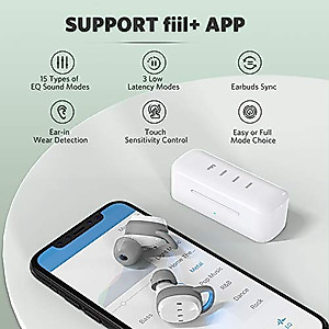 Bluetooth Wireless Earbuds - FIIL T1XS Bluetooth 5.0 Wireless Earphones, Support FIIL+ APP, Waterproof Earbuds with Microphone, in-Ear Earbuds Cordless for iPhone & Android (White)