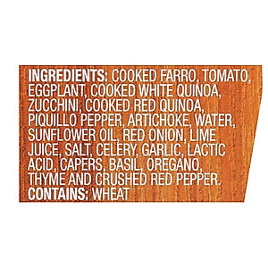 Kitchen & Love Cooked Farro, Grilled Vegetables & Herbs, Ready to Eat, Shelf Stable, Non Gmo, Dairy Free, Plant Based, Kosher, Vegan, Vegetarian, 7.9 Oz (6-Pack)