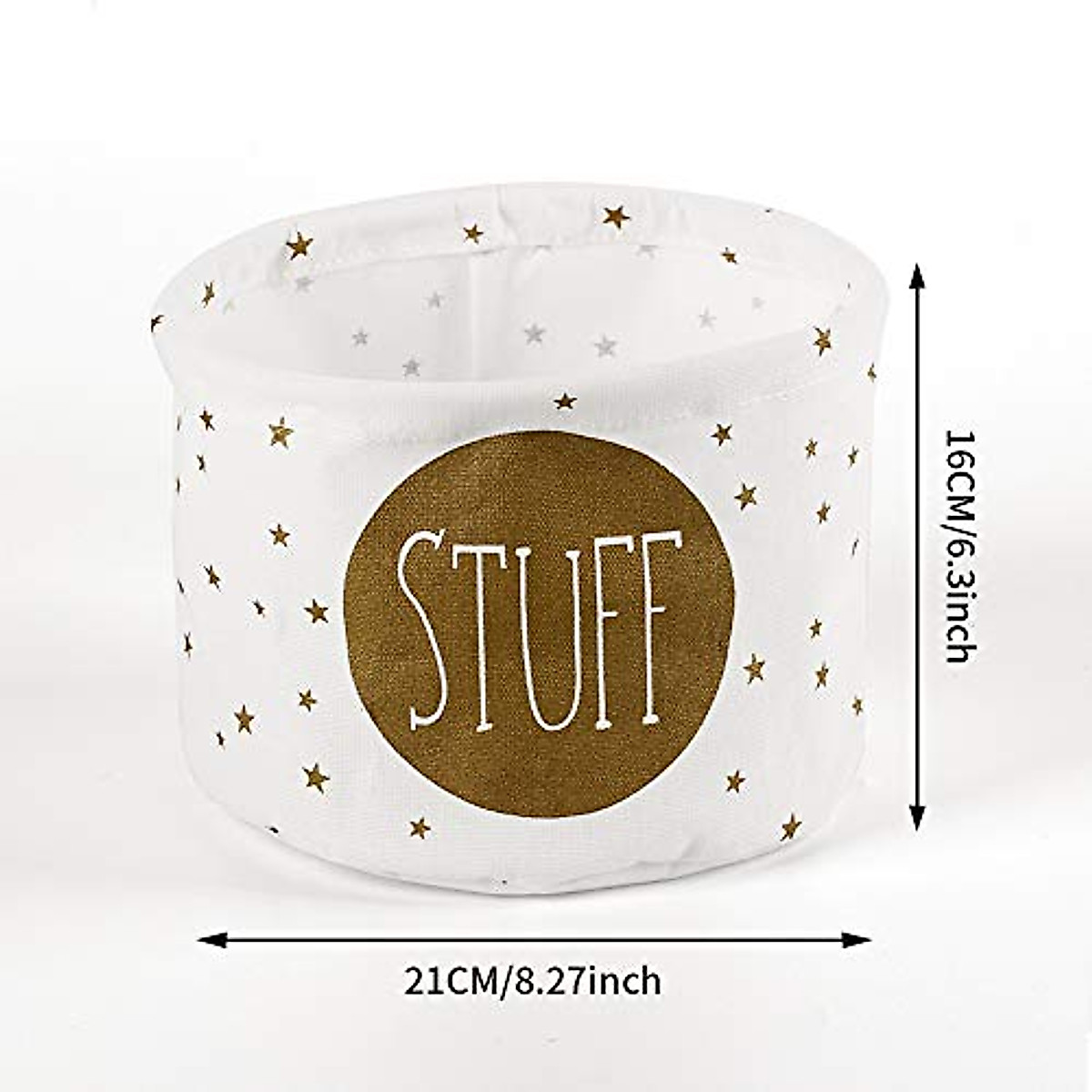 Ciaoed Foldable Cotton Storage Basket Bins Desktop Waterproof Storage Organizer Bag Basket Set of 3