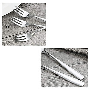 HOMMP 16 Pieces Stainless Steel 3-tine Dessert Fork, Cake Fruit Fork Set